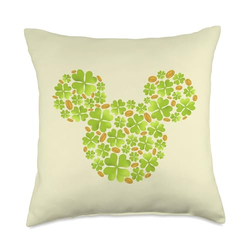 Disney Mickey Mouse Icon Lucky Shamrock St. Patrick’s Day Throw Pillow, 18x18, Multicolor