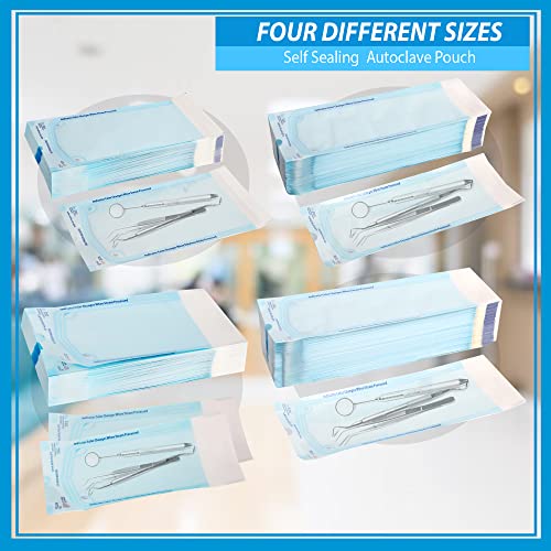 200 3.5" x 5.25" Sterilization Pouch Self Sealing Autoclave Bags for Dental, Tattoo Nail Art Instruments