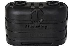 flame king dual 20lb lp propane tank light plastic heavy duty cover for rv, travel trailer, camper - black