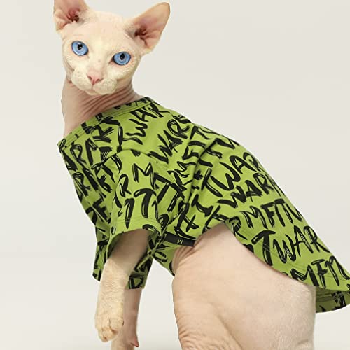 Fitwarm Sleeve Dog Shirt, Summer Clothes for Puppy Small Dogs Cats Kitten Pet, Casual Dog T Shirt Apparel Clothing Outfits, 100% Cotton, Green, Small