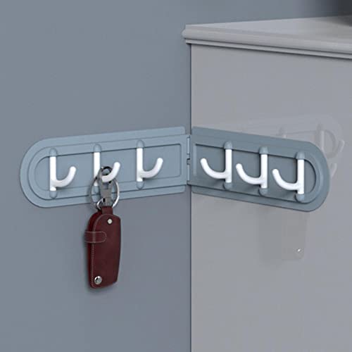 luckymeet 4 Sets, Creative Corner Hook Kitchen Foldable Non Perforated Bathroom Hook six Head Hook