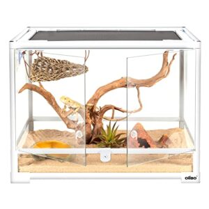 oiibo 34 gallon reptile tank, 24" x 18" x 18" front opening reptile terrarium for reptiles amphibians pets, bearded dragon lizard gecko snake tank reptile glass terrariums