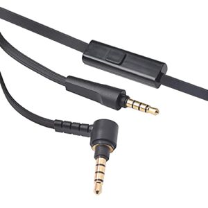 Replacement Headphone Audio Cable Cord with Built-in Mic Compatible with Sony MDR-100AAP MDR-100ABN MDR-100A MDR-10R MDR-1000X MDR-XB950B1 WH-1000XM2 WH-1000xm3 WH-H900N Headphones (Black)