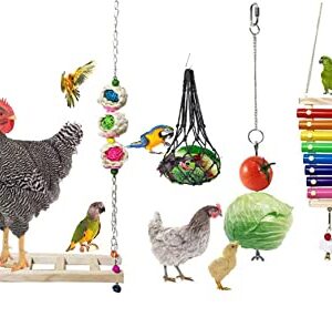 AFXOBO 4Pcs Bird Chicken Pet Toy Net Bag Swing Chewing Pet Toy Chicken Bird Cage Accessories *TUQ0073