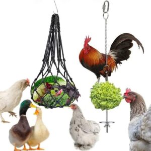 AFXOBO 4Pcs Bird Chicken Pet Toy Net Bag Swing Chewing Pet Toy Chicken Bird Cage Accessories *TUQ0073