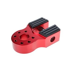 BTSHUB Winch Shackle, Flat Towing Hook Mount with Iron Pin & Rubber Guard, Universal Fit for Tow Haul Truck, ATV UTV Winch Lines Winch Hook（Red）