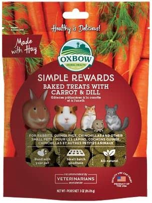 Oxbow Animal Health Alfalfa Hay Small Animal Food 15 Oz, Plus Simple Rewards Baked Treats with Apple & Banana and Carrot & Dill - 3 Oz Each, Plus My Buddy Notepad (4 Items Total)