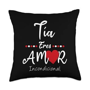 regalos para tias en español obsequios para tía diseño eres amor incondicional throw pillow, 18x18, multicolor