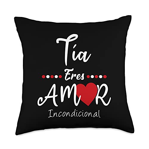 Regalos para Tias En Español Obsequios para Tía Diseño Eres Amor Incondicional Throw Pillow, 18x18, Multicolor