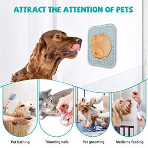 Dog Licking Mat Cat Slow Feeder,2 Pcs Lick Pad with Suction Cups,Calming Treat Mat Boredom & Anxiety Relief,Dog Puzzle Toys, Pet IQ Training Mat,Peanut Butter Bowls for Nail Trimming Bathing Grooming