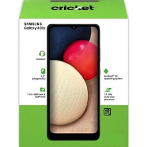 cricket samsung galaxy a02s, 32gb, black - 4g lte 6.5" android prepaid smartphone - carrier locked to cricket