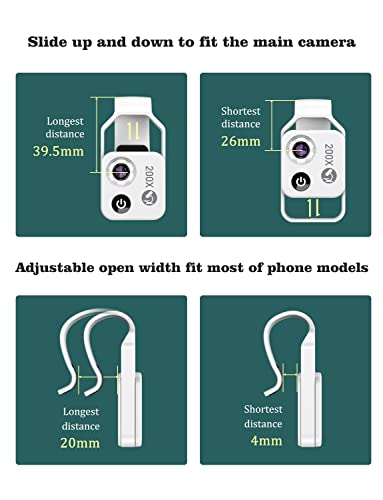 Phone Microscope with CPL Lens/LED Light,200X Pocket Microscope with Universal Phone Clip Compatible with iPhone/Andriod Phone-The Best Portable Microscope to Enjoy Microworld for Kids and Adults