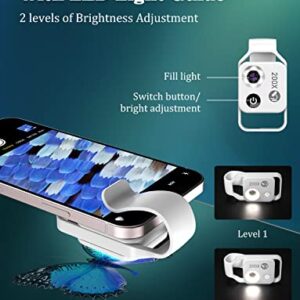 Phone Microscope with CPL Lens/LED Light,200X Pocket Microscope with Universal Phone Clip Compatible with iPhone/Andriod Phone-The Best Portable Microscope to Enjoy Microworld for Kids and Adults