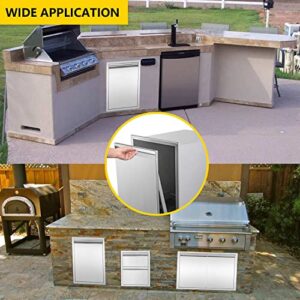 Atatod Pull-Out Double Trash Drawer Stainless Steel Outdoor Kitchen Trash Drawer Storage for Two 10 Gallon Commercial Wastebaskets…