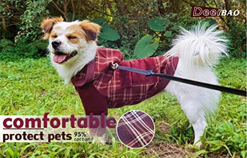 DeerBAO Puppy Plaid Hoodie pet Clothing cat Hoodie Fashionable and Cute for Small Dogs Small Cats (Small)