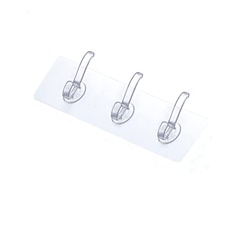 Heavy Duty 30lb(max) Self Adhesive Multi-Function Hooks Wall Clothes Tree(Transparent)