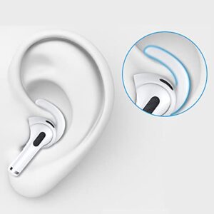 ALXCD Ear Hook Ear Tips Compatible with AirPods 3, 1 Pair Over-Ear Soft Adjustable Ear Hook & 2 Pairs Sport Silicone Ear Tips in 1 Set [Anti Slip][Anti Lost], Compatible with AirPods 3 (1C+2S) White