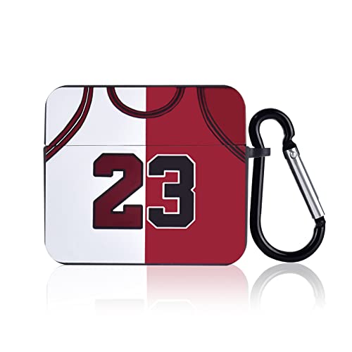 No.23 Case for Airpods 3rd Generation Cover with Keychain for Basketball Fans Boy Men Teen Kids Size 23 Jersey Cool Fun Design Sports Spirit Square Soft Protective Case Compatible with Airpods 3