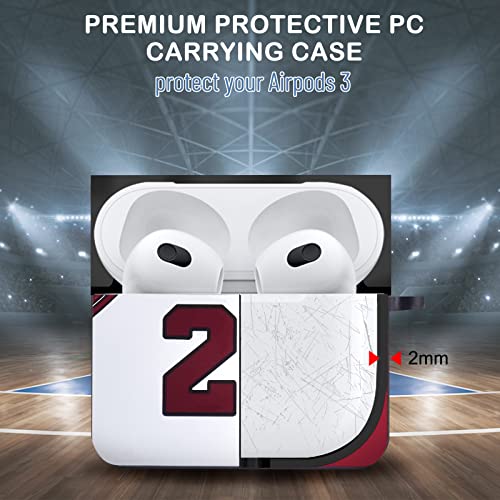 No.23 Case for Airpods 3rd Generation Cover with Keychain for Basketball Fans Boy Men Teen Kids Size 23 Jersey Cool Fun Design Sports Spirit Square Soft Protective Case Compatible with Airpods 3