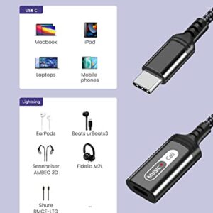 USB C to Lightning Audio Adapter USB Type C Male to Lightning Female Headphones Converter Compatible with iPhone 15/15Pro, iPad Pro, Galaxy S23/S22, MacBook USB C Laptop(Audio Only, Not for Charging)