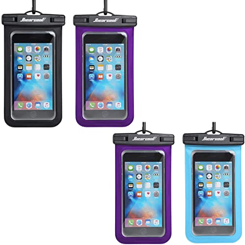 Hiearcool Universal Waterproof Case,Waterproof Phone Pouch Compatible for iPhone 13 12 11 Pro Max XS Max XR X 8 7 Samsung Galaxy s10/s9 Google Pixel 2 HTC Up to 7.0", IPX8 Cellphone Dry Bag -4 Pack