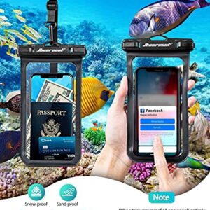 Hiearcool Universal Waterproof Case,Waterproof Phone Pouch Compatible for iPhone 13 12 11 Pro Max XS Max XR X 8 7 Samsung Galaxy s10/s9 Google Pixel 2 HTC Up to 7.0", IPX8 Cellphone Dry Bag -4 Pack