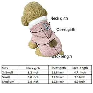 ANIAC Cat Sweater with Hats Dog Hoodies Puppy Winter Coat Kitten Cold Weather Clothes Pet Hooded Knitwear Warm Sweatshirts (X-Small, Pink)