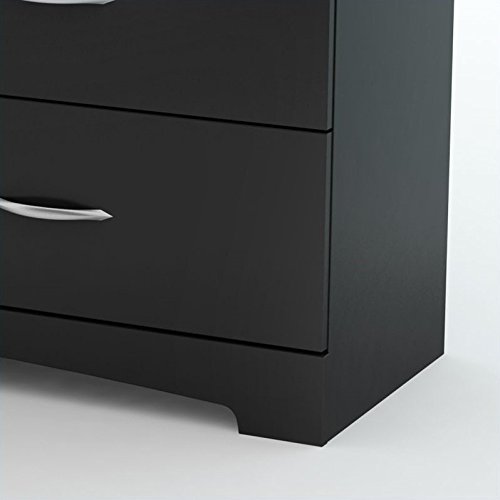 Home Square 2 Piece Modern Bedroom Furniture Set - 6 Drawer Bedroom Dresser / 5 Tall Chest of Drawers for Bedroom/Black