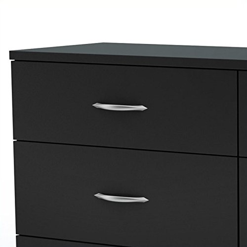 Home Square 2 Piece Modern Bedroom Furniture Set - 6 Drawer Bedroom Dresser / 5 Tall Chest of Drawers for Bedroom/Black