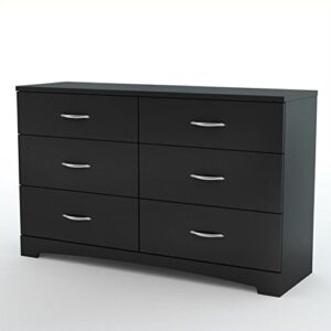 Home Square 2 Piece Modern Bedroom Furniture Set - 6 Drawer Bedroom Dresser / 5 Tall Chest of Drawers for Bedroom/Black