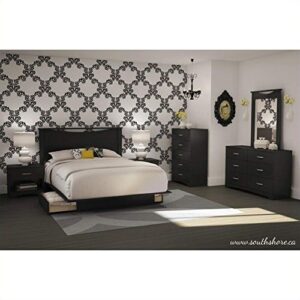 Home Square 2 Piece Modern Bedroom Furniture Set - 6 Drawer Bedroom Dresser / 5 Tall Chest of Drawers for Bedroom/Black