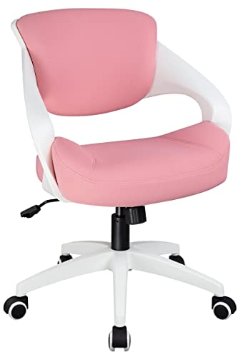 BOJUZIJA Ergonomic Office Computer Desk Kid Study Chair Waist Support Function Swivel 360° for Home&Office (Pink)