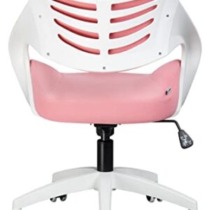 BOJUZIJA Ergonomic Office Computer Desk Kid Study Chair Waist Support Function Swivel 360° for Home&Office (Pink)