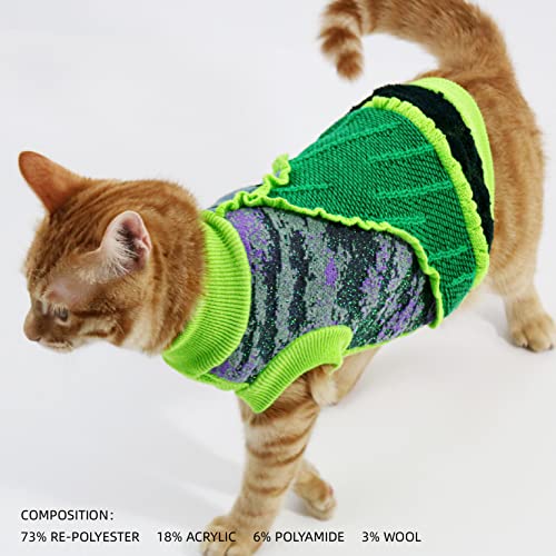 TRITHREE Creative Designed Stitching Aurora Knitwear Sweaters Clothes Multi-Sized for Pets Dogs and Cats(Medium)