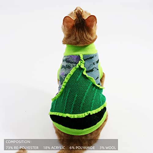 TRITHREE Creative Designed Stitching Aurora Knitwear Sweaters Clothes Multi-Sized for Pets Dogs and Cats(Medium)