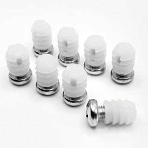 replacementscrews plastic sleeve and screw compatible with ikea part 102267 & 105163 (pack of 8)