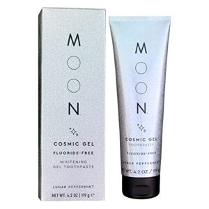 moon cosmic gel stain removal toothpaste, fluoride-free, lunar peppermint flavor for fresh breath, for adults 4.2 oz