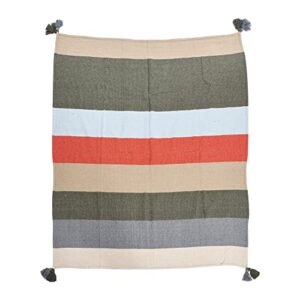 main + mesa striped cotton throw blanket with tassels