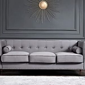 US Pride Furniture Modern Style 83'' Wide Living Room 3 Seater Grey Soft Cushion & Solid Wood Legs (S5369N-S5372N S) Sofas