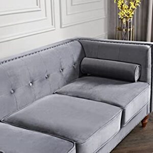 US Pride Furniture Modern Style 83'' Wide Living Room 3 Seater Grey Soft Cushion & Solid Wood Legs (S5369N-S5372N S) Sofas