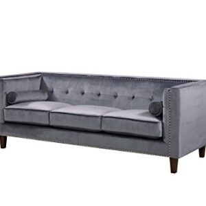 US Pride Furniture Modern Style 83'' Wide Living Room 3 Seater Grey Soft Cushion & Solid Wood Legs (S5369N-S5372N S) Sofas