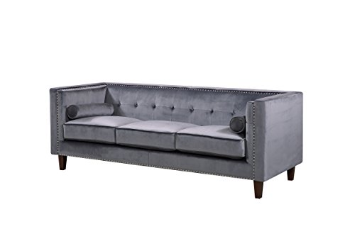 US Pride Furniture Modern Style 83'' Wide Living Room 3 Seater Grey Soft Cushion & Solid Wood Legs (S5369N-S5372N S) Sofas