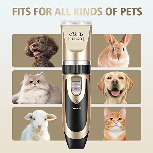 Juboo Dog Clippers Low Noise Professional Rechargeable Cordless Quiet Dog Grooming Kit for Cats Pets