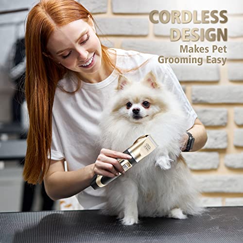 Juboo Dog Clippers Low Noise Professional Rechargeable Cordless Quiet Dog Grooming Kit for Cats Pets