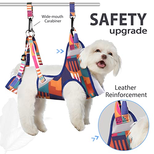 Supet Dog Grooming Hammock Harness for Cats Dogs, Relaxation Pet Grooming Hammock Restraint Dog & Small Animal Leashes Sling for Grooming Dog Grooming Helper for Nail Trimming Clipping Grooming