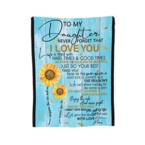 Maylian Daughter Daughters Positive Encourage Fleece Blanket - Cozy Gift for Unwavering Support