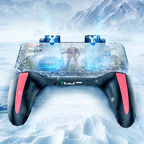 Shanrya Comfortable Touch Dual Cooling Fans, Mobile Phone Gamepad, Heat Dissipation for Watching Film Playing Games Smartphone(5000mah)