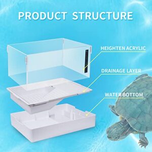 AMZOO Turtle Tank, Tortoise Habittat Breeding with Water Pump Filter Layer for Aquarium Small Turtles Reptiles Hermit Crabs