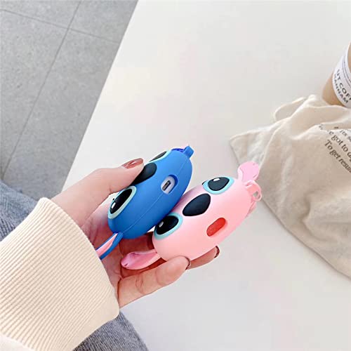 COCOMII Cartoon Case Compatible with AirPods Pro - Silicone, Slim, Matte, Cute Funny Animated, Anxiety & Stress Relief, Keychain Ring, Fingerprint Resistant, Anti-Scratch, Shockproof (Stitch Face)