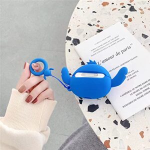 COCOMII Cartoon Case Compatible with AirPods Pro - Silicone, Slim, Matte, Cute Funny Animated, Anxiety & Stress Relief, Keychain Ring, Fingerprint Resistant, Anti-Scratch, Shockproof (Stitch Face)